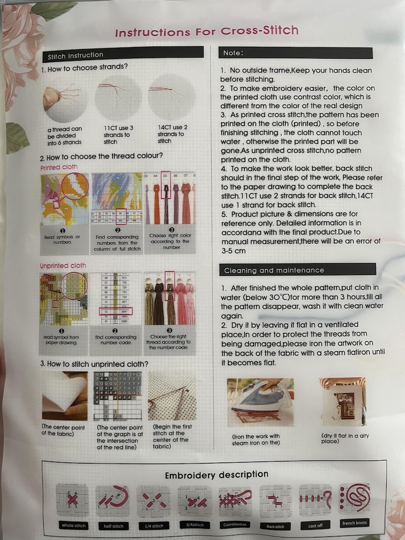 11ct Stamped Pre-printed Cross Stitch Kit Pattern, Embroidery Kit ...