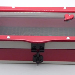 Unique Handmade Hot Pink and Jasmine White Wood and Glass Jewellery Box ...