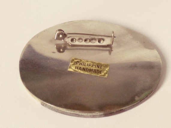 Vintage Philippine Multi Colour Handmade Brooch Pin, … - Gem