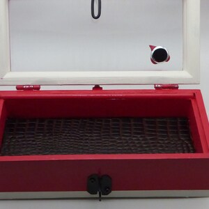 Unique Handmade Hot Pink and Jasmine White Wood and Glass Jewellery Box ...