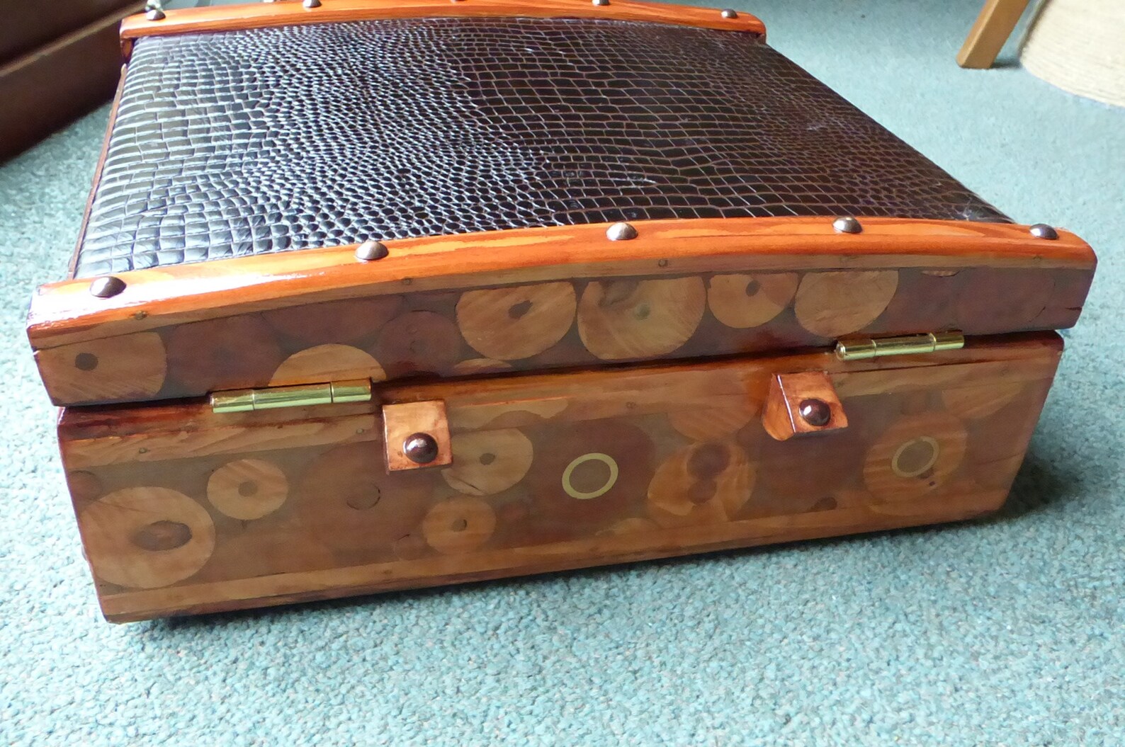 Treasure Box, Jewellery Box, Handmade Wood and Leather, Storage Box ...