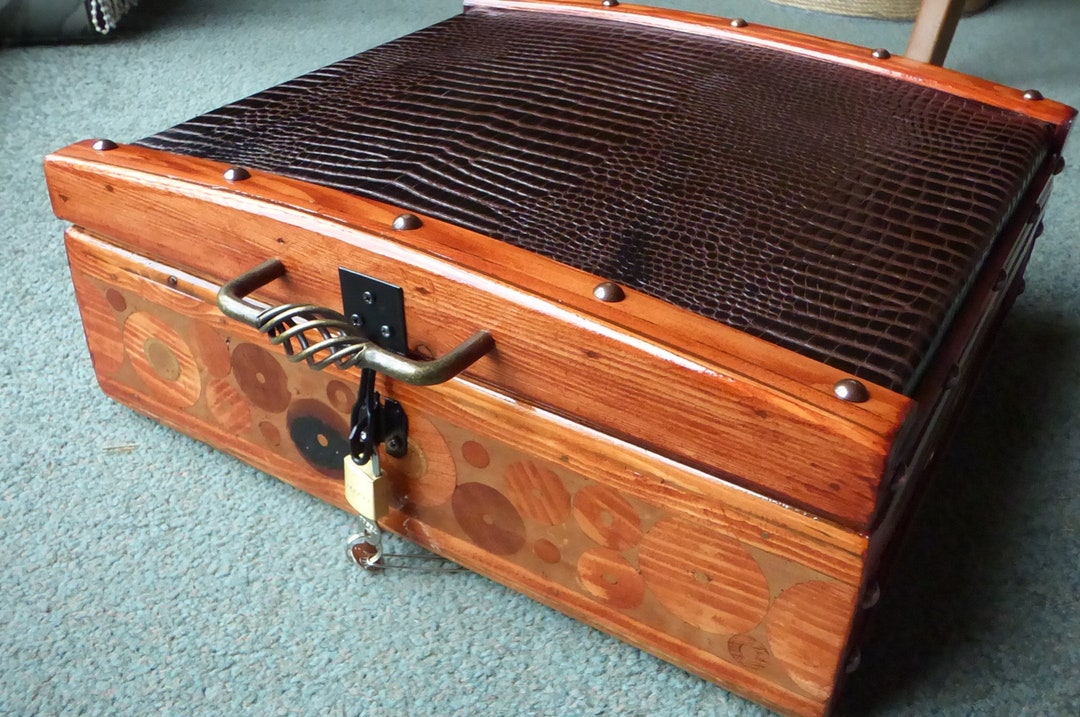Treasure Box, Jewellery Box, Handmade Wood and Leather, Storage Box ...