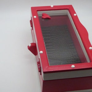 Unique Handmade Hot Pink and Jasmine White Wood and Glass Jewellery Box ...