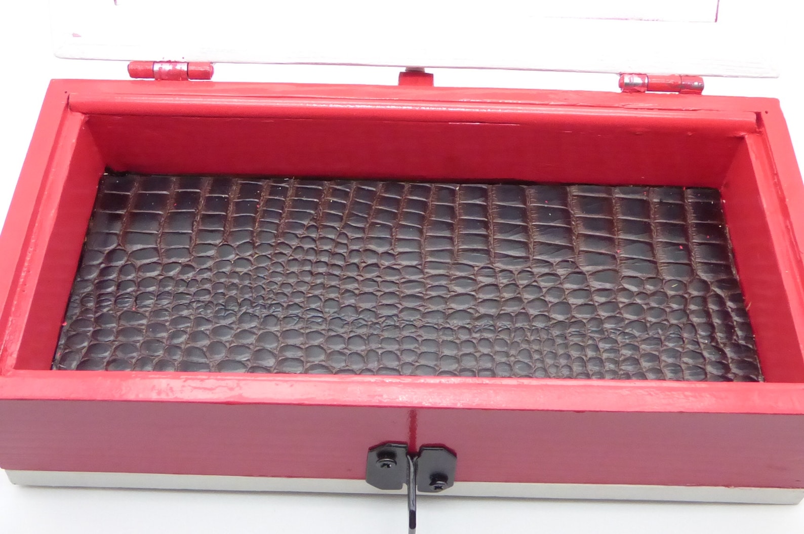 Unique Handmade Hot Pink and Jasmine White Wood and Glass Jewellery Box ...