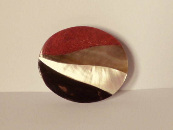Vintage Philippine Multi Colour Handmade Brooch Pin, … - Gem