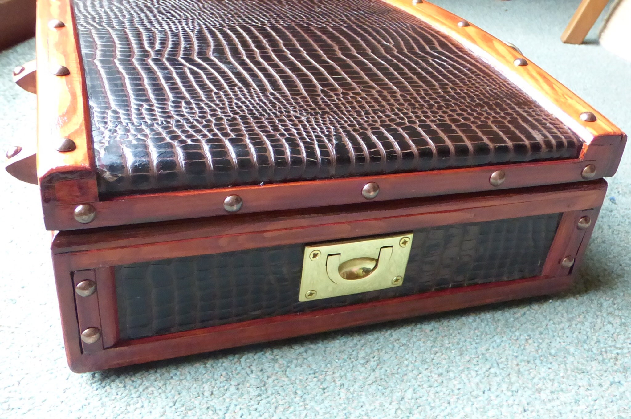 Treasure Box, Jewellery Box, Handmade Wood and Leather, Storage Box ...