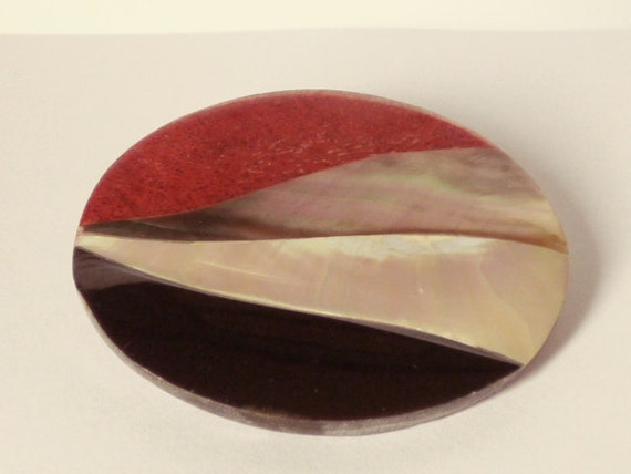 Vintage Philippine Multi Colour Handmade Brooch Pin, … - Gem