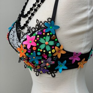 Dia De Los Muertos Sugar Skull Bra, Flower Crown, and Accessories 34C ...