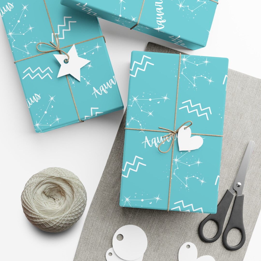 Aquarius Celestial Zodiac Gift Wrap Paper - Etsy