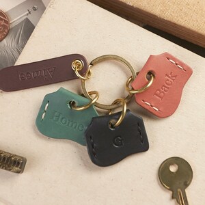 Personalized Leather Key Cover With Solid Brass Split Key Ring | Etsy