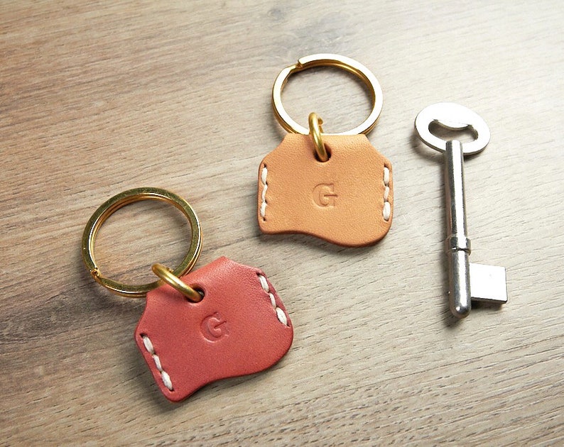 Personalized Leather Key Cover With Solid Brass Split Key Ring | Etsy