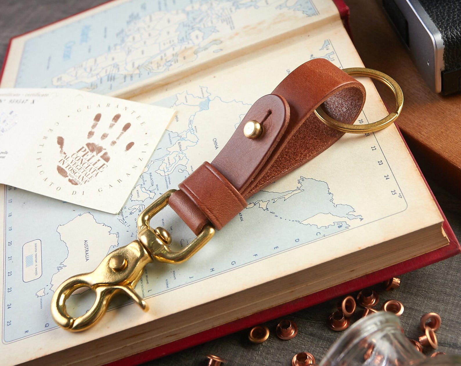 Personalize Leather Belt Loop Key Fob | Handmade Leather Keychain ...