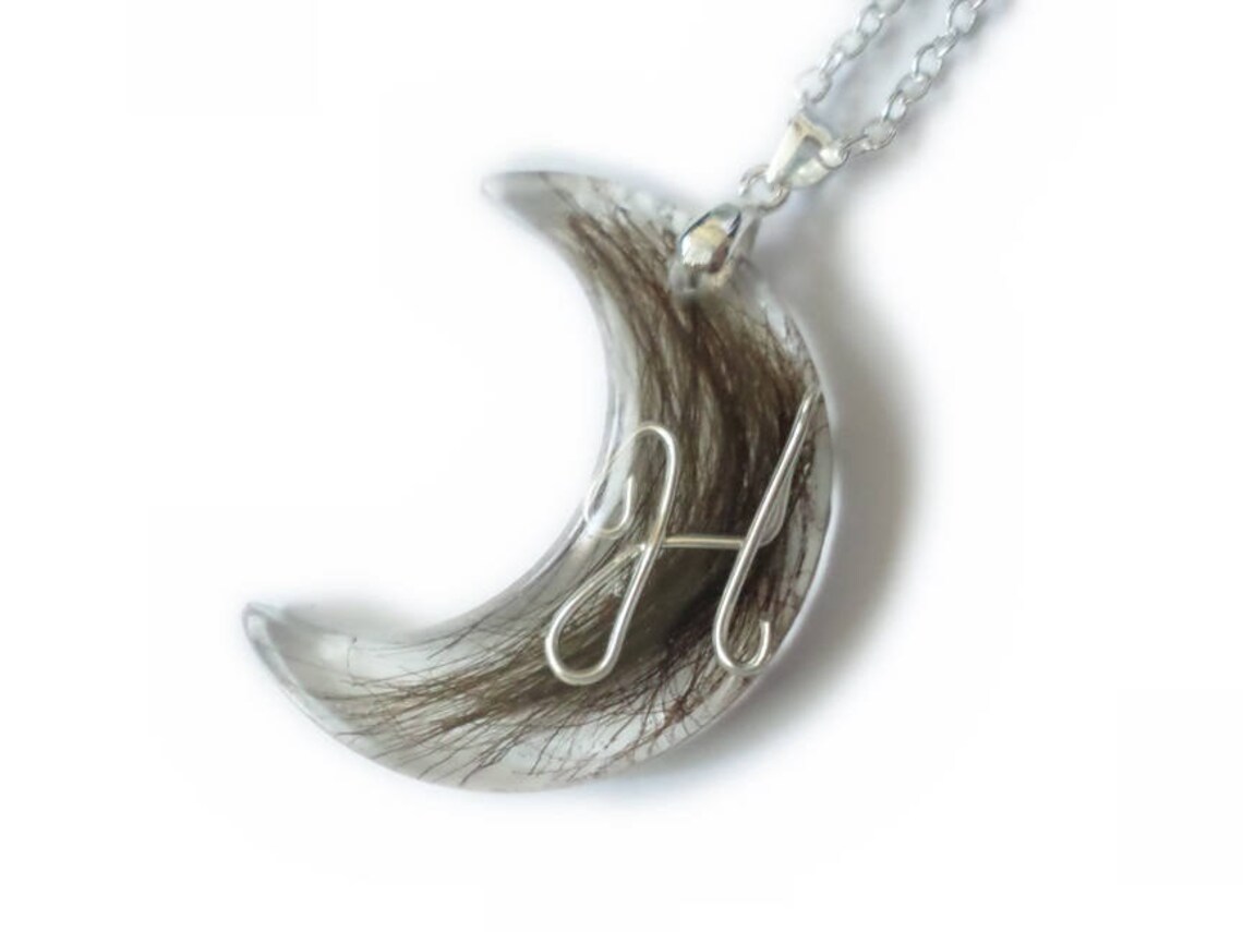 MOON Custom Hair Locket Resin Keepsake Pendant Baby Hair | Etsy