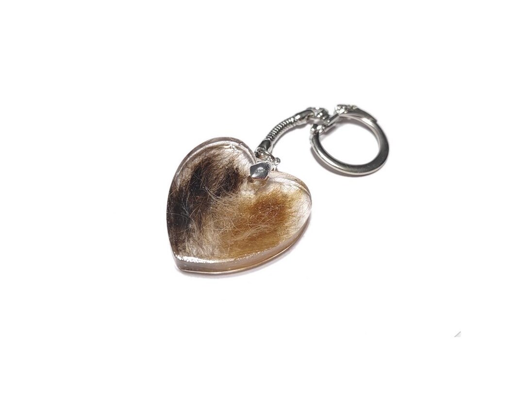 Custom Hair Keepsake Keychain: Resin Heart Memorial - Pet or Baby Hair ...