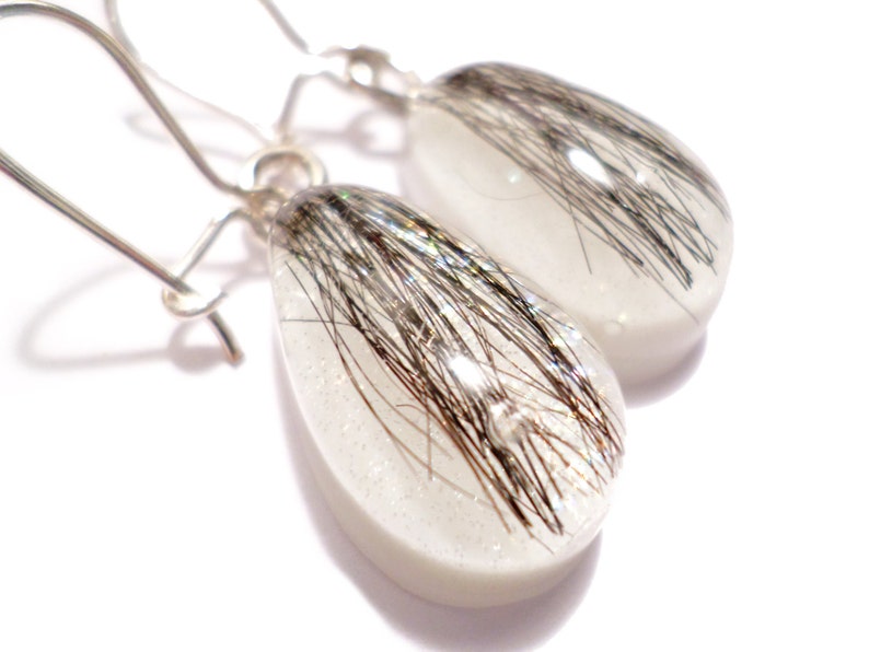 Custom Hair Lock Resin Personalized Earrings - Handmade Jewelry - Baby ...