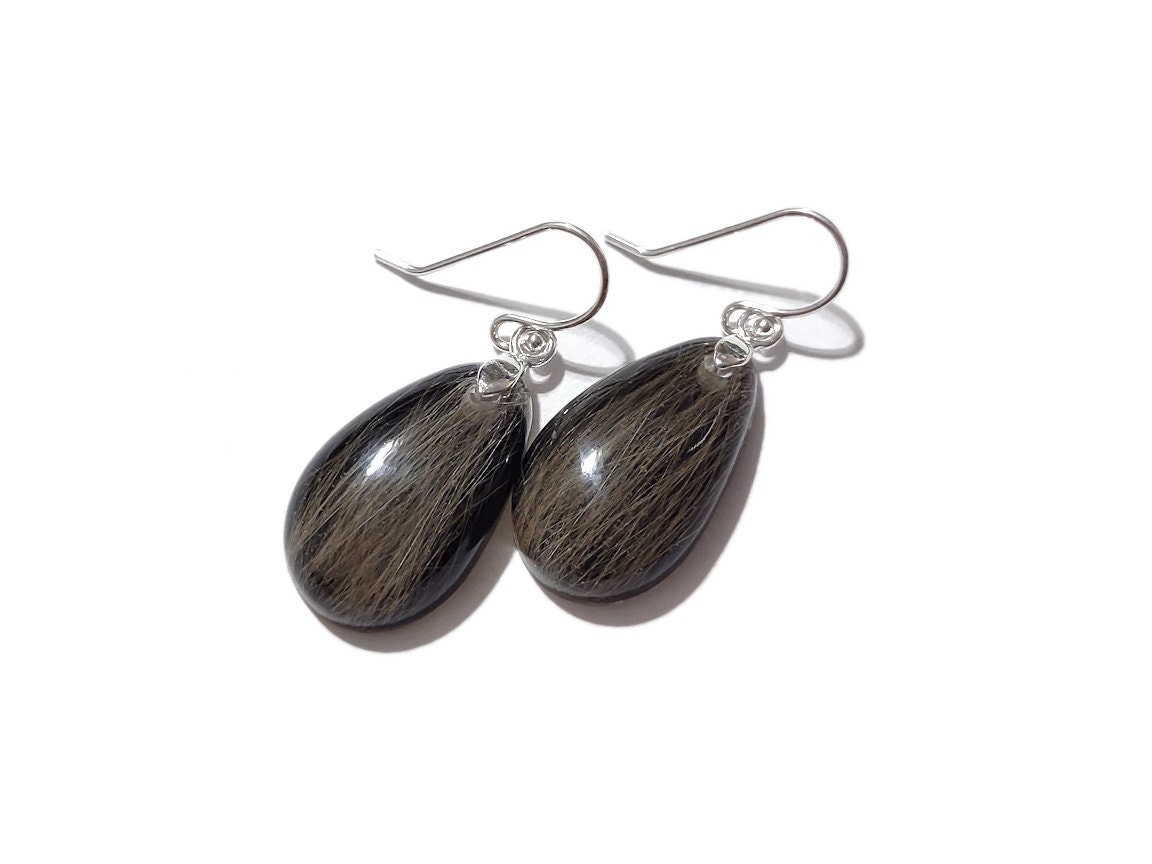 Custom Hair Lock Resin Personalized Earrings - Handmade Jewelry - Baby ...