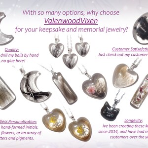 MOON Custom Hair Locket Resin Keepsake Pendant - Baby Hair - Pet Hair ...