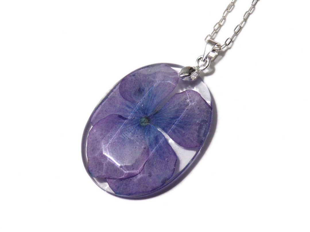 Hydrangea Necklace #1 | Handmade Nature Jewelry | Valenwoodvixen - Etsy