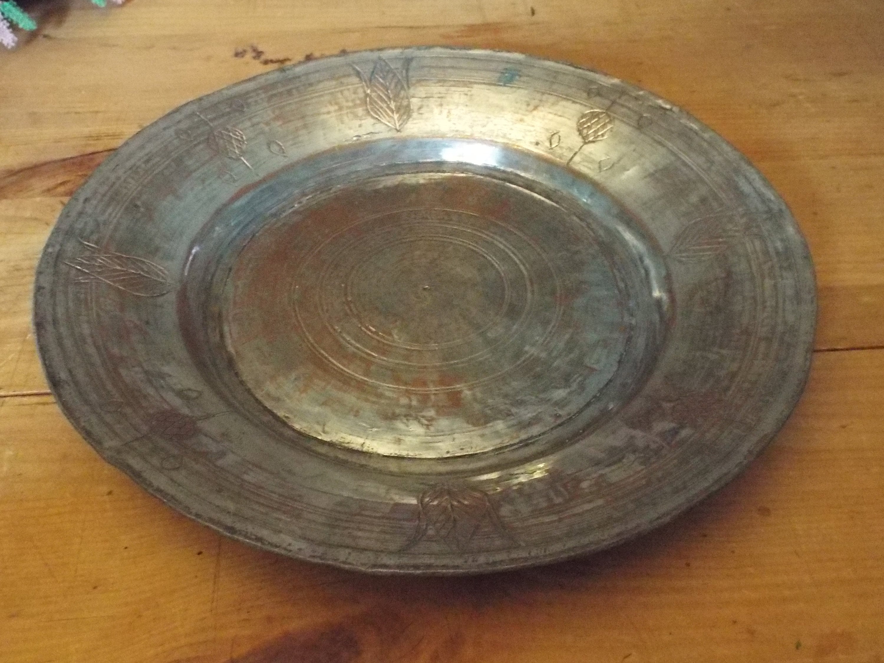 Vintage Ottoman Turkish Copper Plate With Embossed Triangles - Etsy