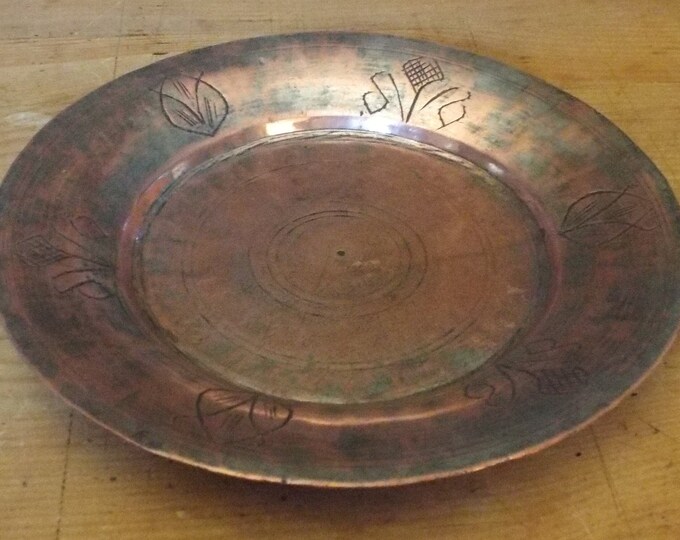 Vintage Ottoman Turkish Copper Plate With Etched Figures - Etsy