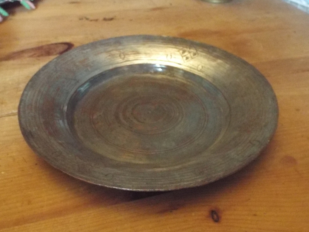 Vintage Ottoman Turkish Copper Plate With Etched Figures - Etsy
