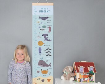 Personalised Height/ Growth Chart Sea Life Animals - Etsy UK