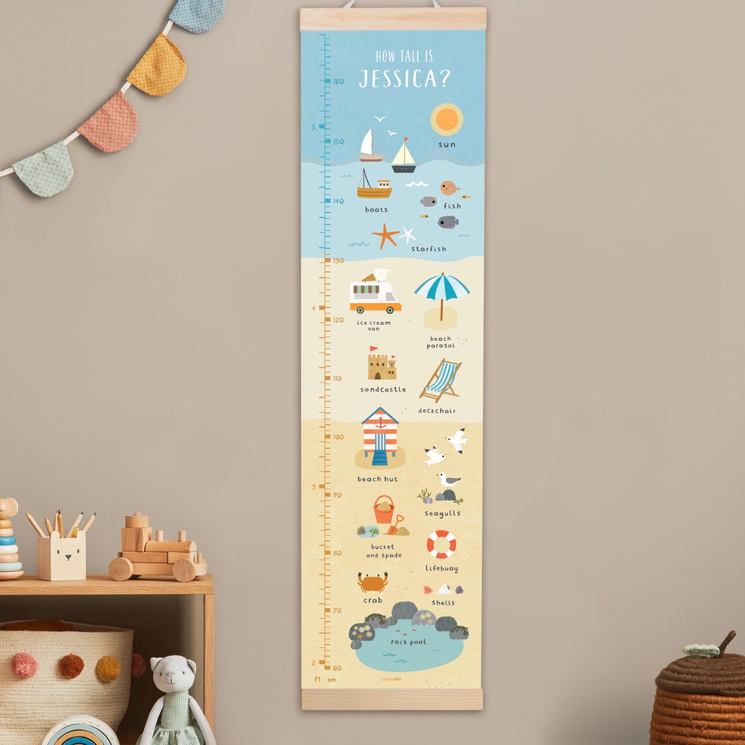 Personalised Seaside Height Chart - Etsy