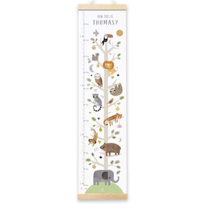 Personalised Animal Tree Height Chart - Etsy