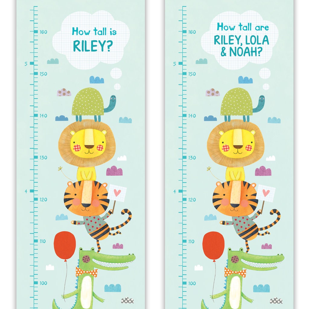 Personalised Animal Height Chart | Etsy