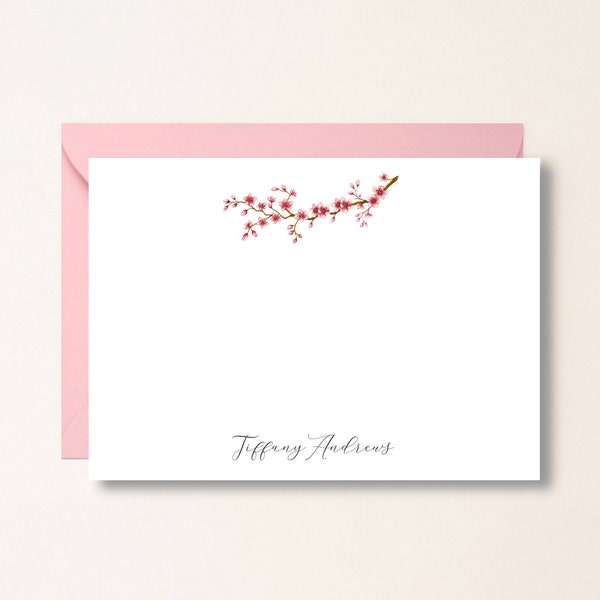 Cherry Blossom Note - Etsy