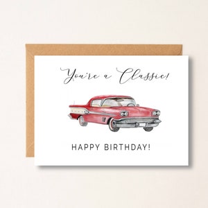 BIRTHDAY Card With Kraft Envelope, You're a Clasic, Car Card, Dad ...