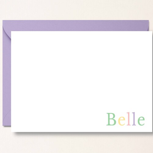 Personalized Kids' Note Cards Set of 10 Flower Notecards - Etsy