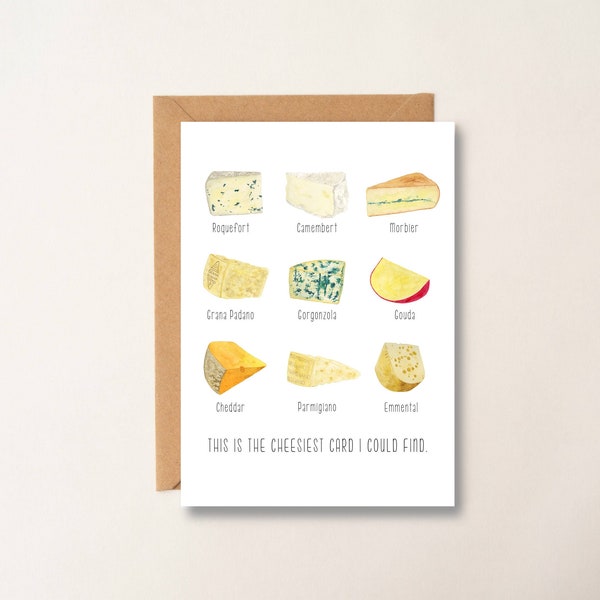 Cheese Birthday Card - Etsy