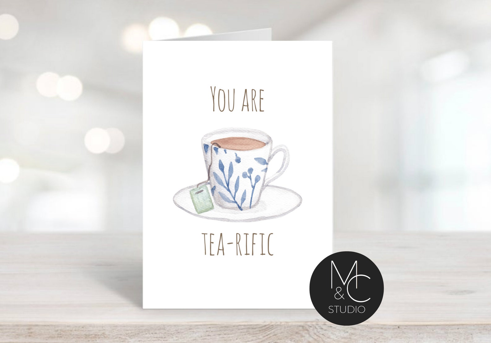 Tea Best Friend Card Funny Birthday Card Kraft Paper | Etsy