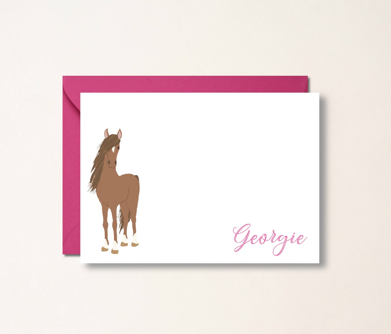 Horse Stationary Set Personalized Horse Notecards for Girls - Etsy