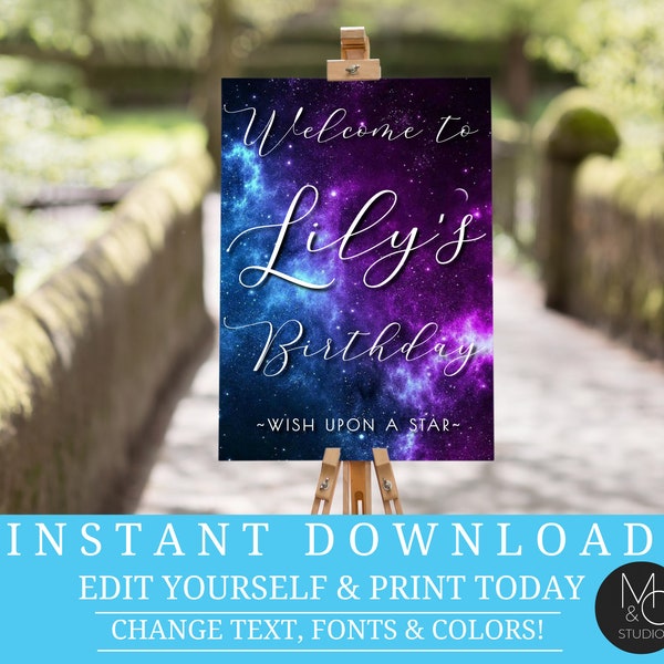 Galaxy Birthday Banner - Etsy