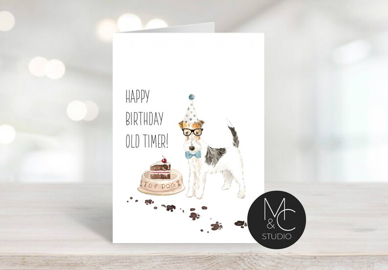 Wire Haired Fox Terrier Dog BIRTHDAY Card With Kraft Envelope - Etsy