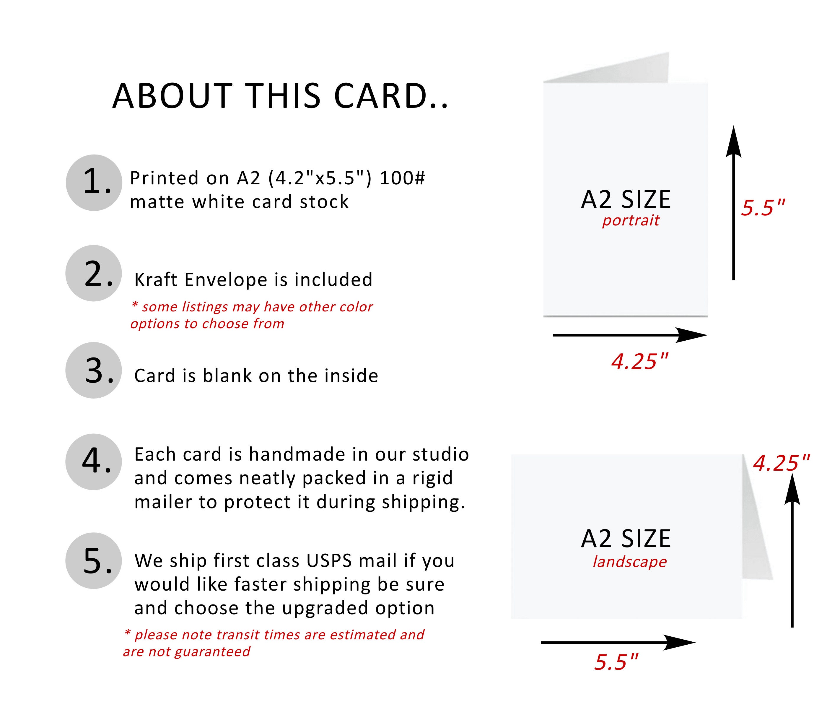 A2 Card Size Dimensions