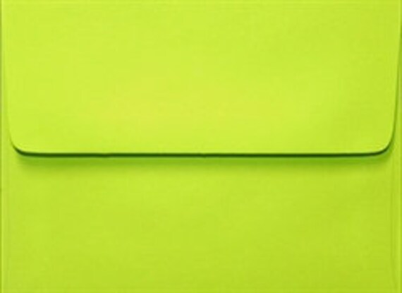 Lime Green A2 Envelopes - 25 pack, note card envelopes, Bright Green ...