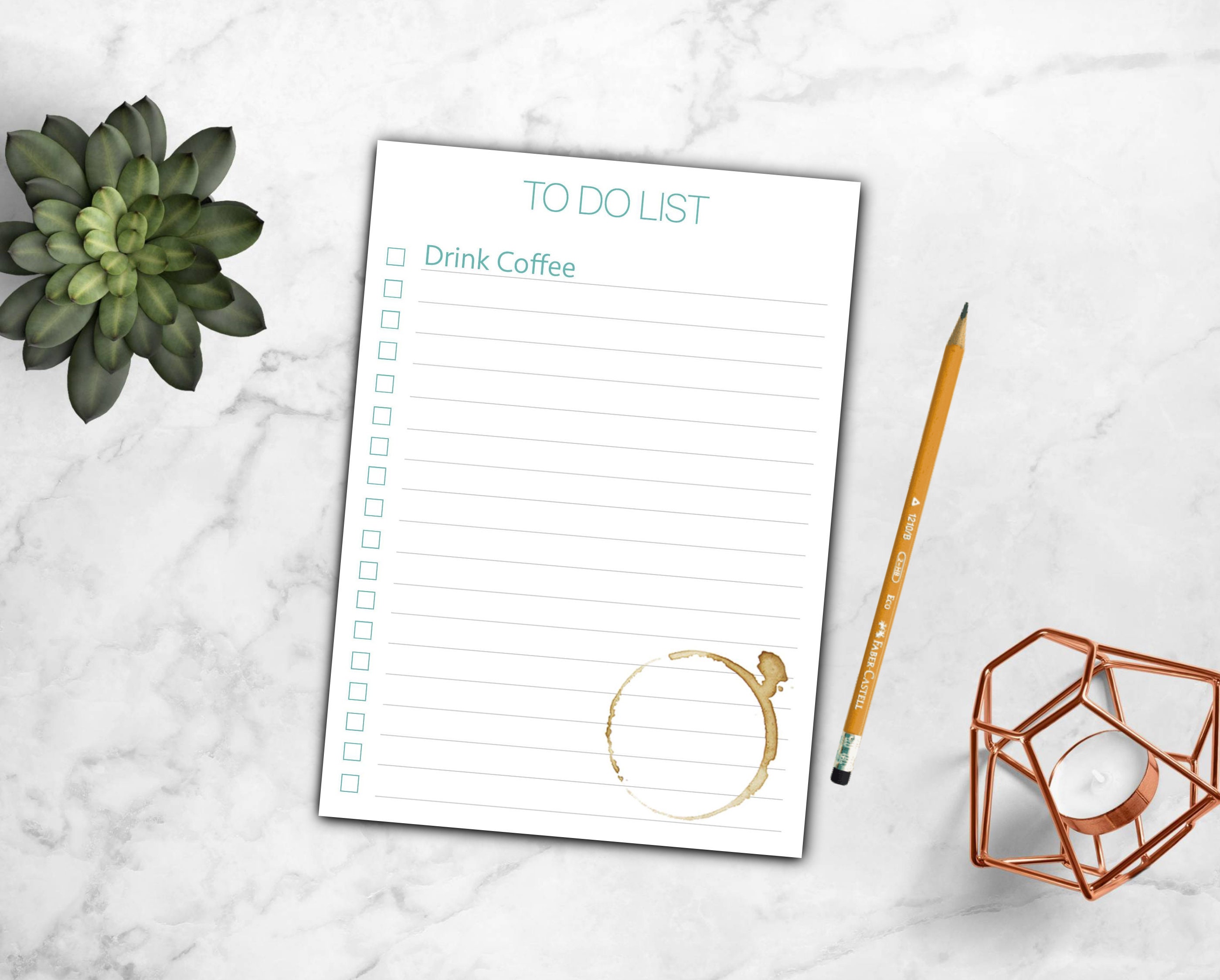 Printed to Do List Coffee Lover Stationary 5x7 Notepad - Etsy