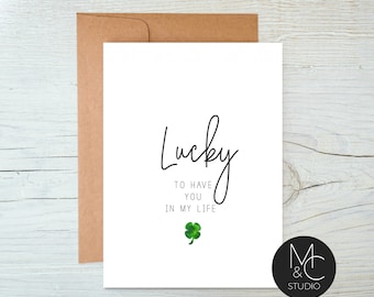 PRINTED so Lucky to Have You St. Patrick's Day Clover 5x7 Greeting Card ...