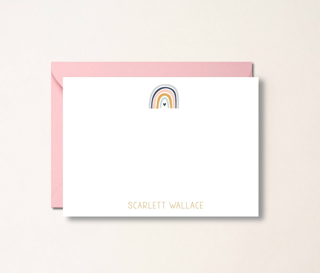 Rainbow Personalized Note Card Set Stationary Cards - Etsy