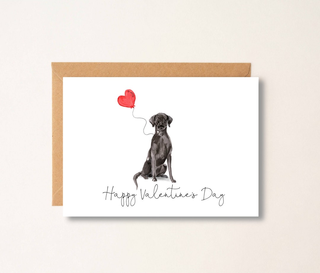 Black Lab Valentine, Dog Card, Personalized Pet Greeting Card, Folded ...
