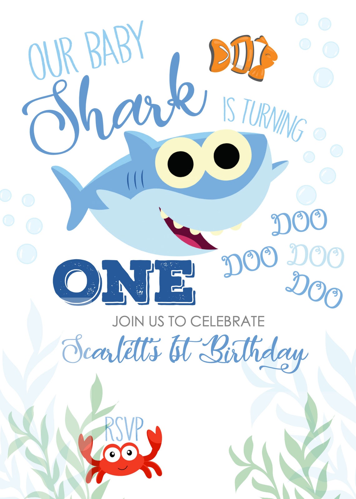 Baby Shark Doo Doo Doo Birthday Baby Shark Birthday | Etsy