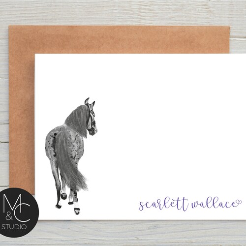 Horse Stationary Set Personalized Horse Notecards for Girls - Etsy
