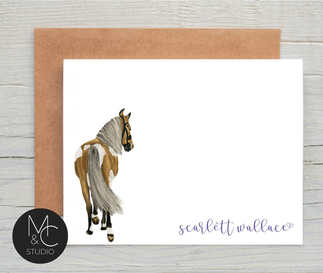 Horse Stationary Set, Personalized, Horse Notecards for Girls ...