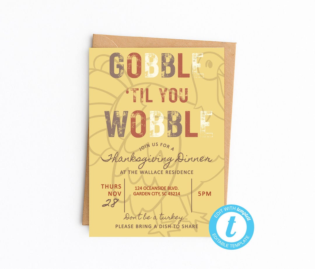 Thanksgiving Invitation, Edit Yourself, Friendsgiving, Let's Gather ...