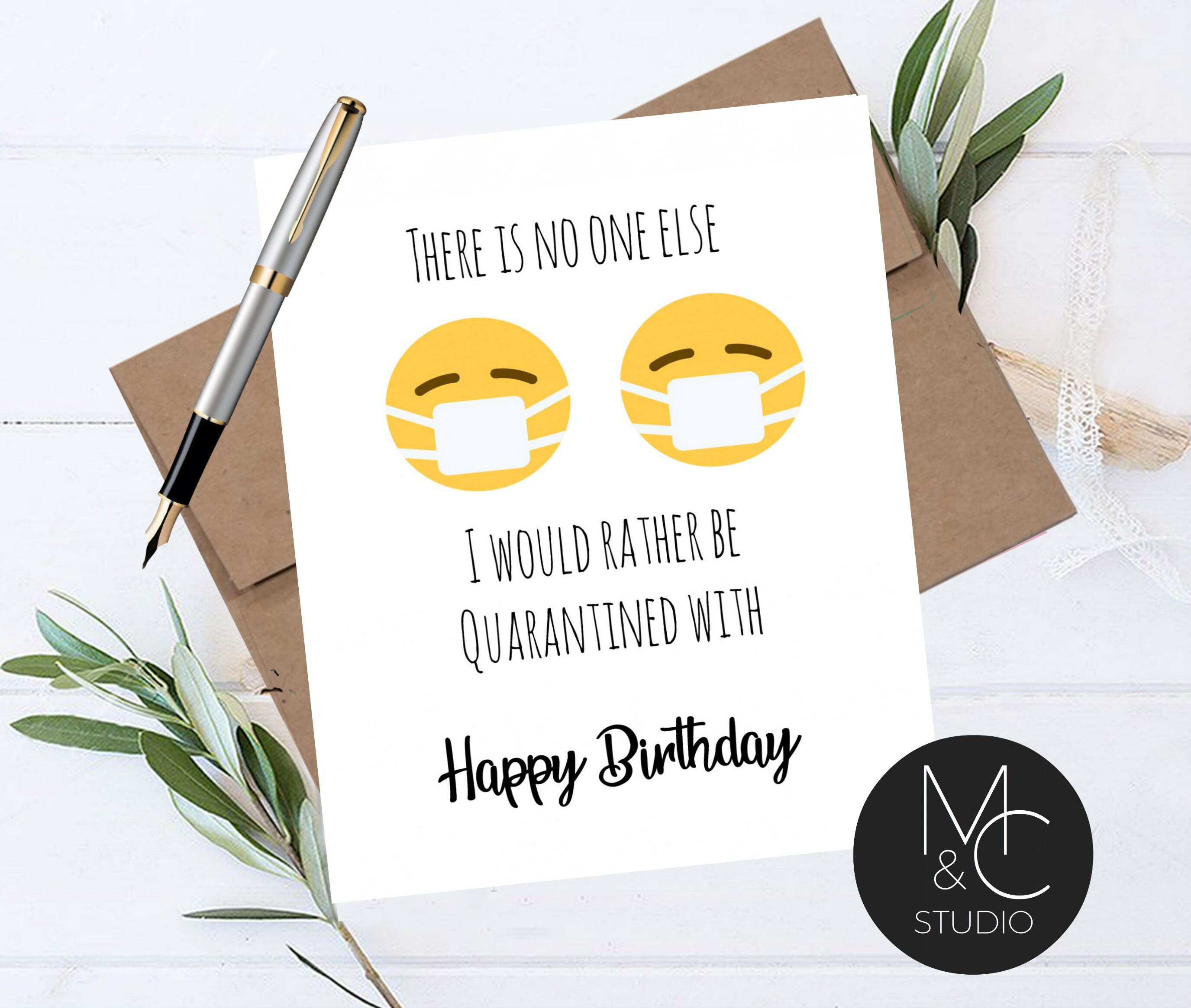 Happy Birthday from a Social Distance Pretty Floral Quarantine Birthday ...