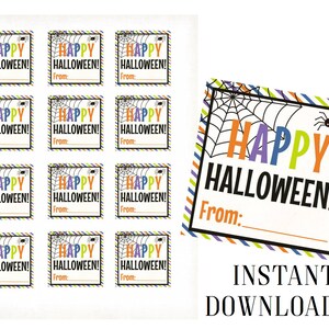 Halloween Favor Tags Gift Tags Happy Halloween Instant Download ...