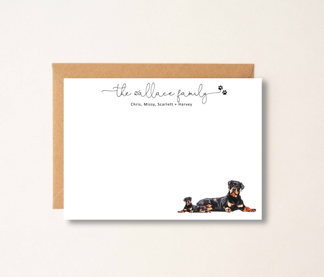 Dog Note Cards, Choose Your Breed, Personalized Family Cards ...
